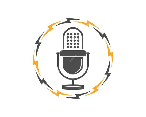 Premium Vector Circular Electrical Symbol With Microphone In The Middle