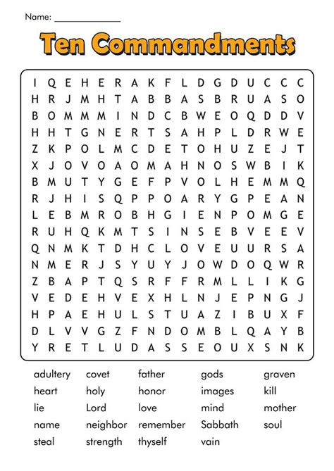 10 Commandments Blank Worksheet In 2024 Bible Crafts Sunday School