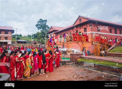 Kathmandu Nepal Sep 2 2019 Large Group Of Nepali Hindu Women