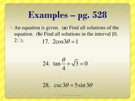 PPT Section More Trigonometric Equations PowerPoint Presentation ID