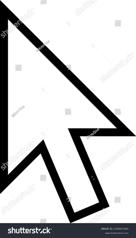 arrow cursor mouse pointer black line stock vector royalty free