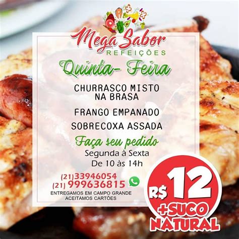 Carta del restaurante Mega Sabor Refeições Delivery Rio del Janeiro