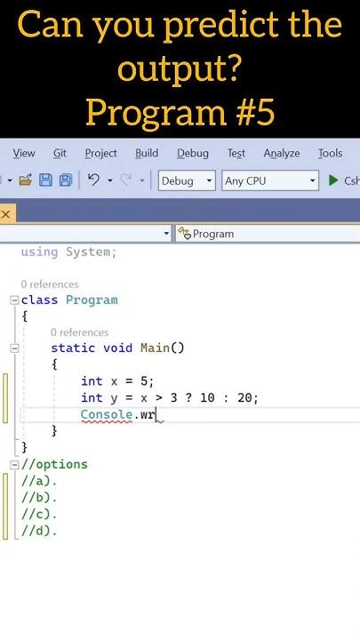 can you predict the output of this program program 5 shorts csharp coding youtube