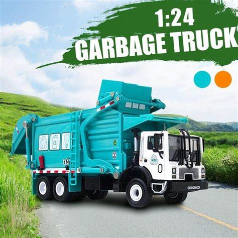 Generic 124 Garbage Truck Model Metal Diecast Recycling Clean Garbage