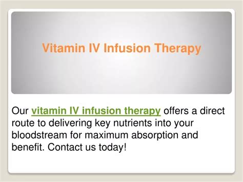 Ppt Vitamin Iv Infusion Therapy Powerpoint Presentation Free