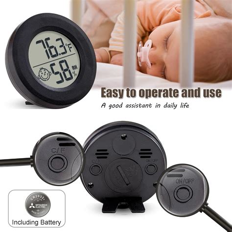 Mini Higrómetro Digital Pequeño Medidor Higrómetro Con Botones Cf Y