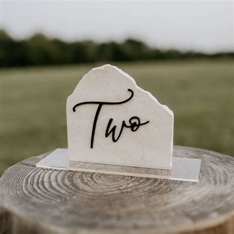 Marble Natural Stone Table Numbers Unique Table Numbers Wedding