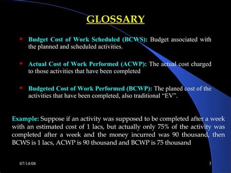 Project Management Earned Value PPT