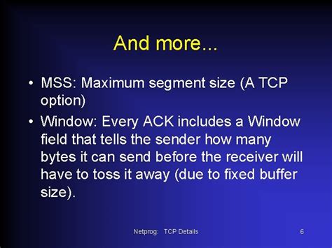 Tcp Details Introduction To Networking Recital 4 Netprog
