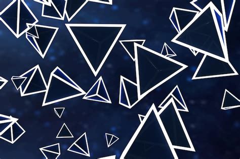 Premium Photo 3d Rendering Glowing Triangle Cube With Dark Background