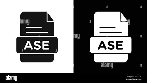 Ase File Document Icon Vector Symbol Or Sign Set Collection In Black