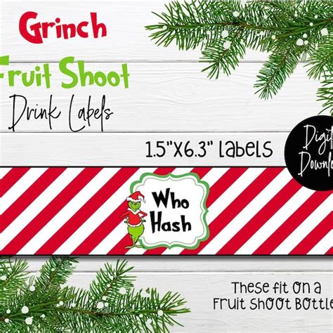 Grinch Who Hash Label Etsy