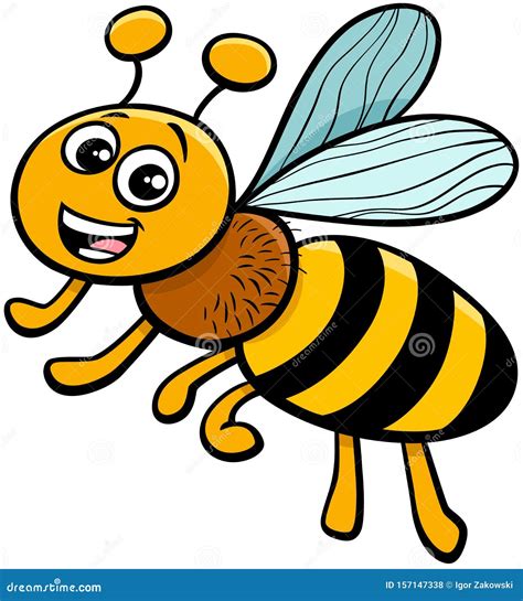 Honey Bee Insect Character Cartoon Illustration Stock Vector