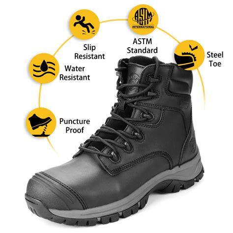 Mens Steel Toe Waterproof Non Slip Kevlar Puncture Resistant Eh