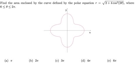 solved find the area enclosed by the curve defined by the