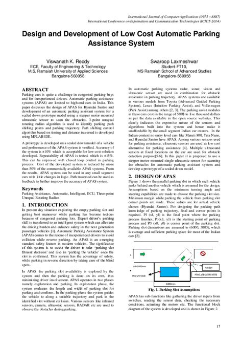 Pdf Design And Development Of Low Cost Automatic Parking Assistance System