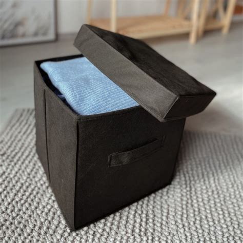 Короб с крышкой 30х30х30см для хранения вещей HY-Kr-black (Черный) от ...