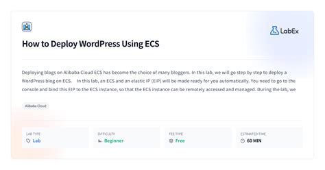 How To Deploy Wordpress Using Ecs Labex