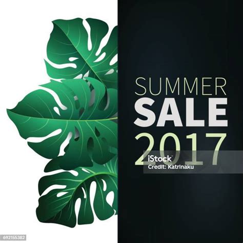 안녕하세요 여름 여름 열 대 식물의 배경 텍스트 포스터 판매 및 Advertizing 기호에 대 한 포스터입니다 벡터