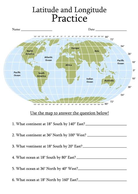 World Map Latitude And Longitude Worksheet Geography Classroom