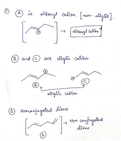 Solved 1 Match The Following Compounds With Their Types Alkenyl Cation Course Hero
