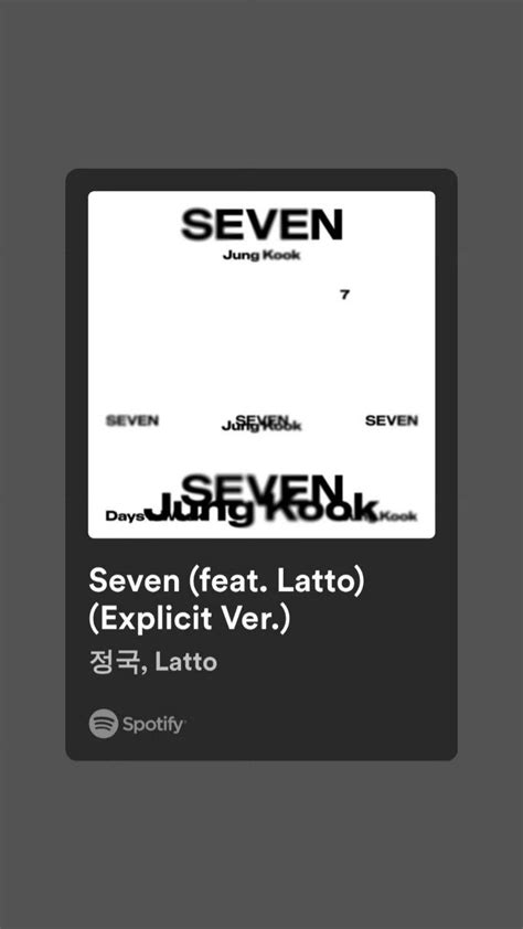 Jungkook Seven Spotify Album Cover Playlist Solo Jk Solo Jung Kook