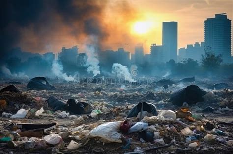 A Significant Amount Of Trash Accumulated In The Heart Of The City