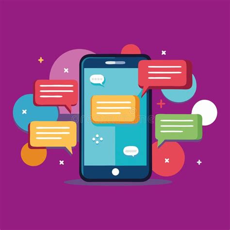 Awesome Smartphone Chatting Sms App Template Bubbles Stock Vector Illustration Of Talk