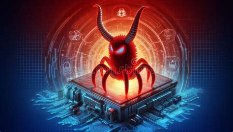 Digital Representation Of A Computer Virus Illustration Stock Illustration Illustration Of