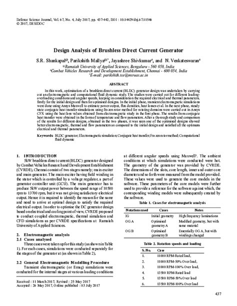 Pdf Design Analysis Of Brushless Direct Current Generator