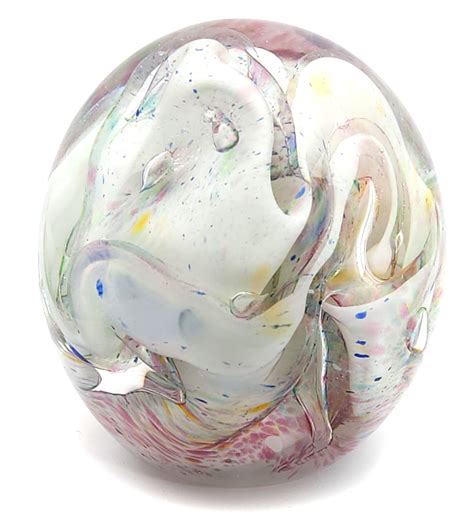 Vintage Robert Held Art Glass Signed Large Egg Shaped Paperweight