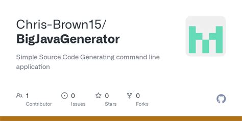 github chris brown15 bigjavagenerator simple source code generating