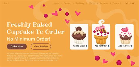 Freshly Baked Cupcakes To Order Website Page 17742834 Vector Art At