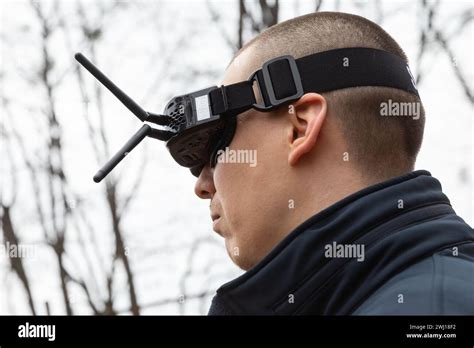Lviv Ukraine Feb 11 2024 A Young Man Is Seen Wearing Virtual