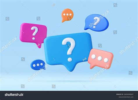 D Speech Bubble With Question Mark Icon Royalty Free Stock Vector