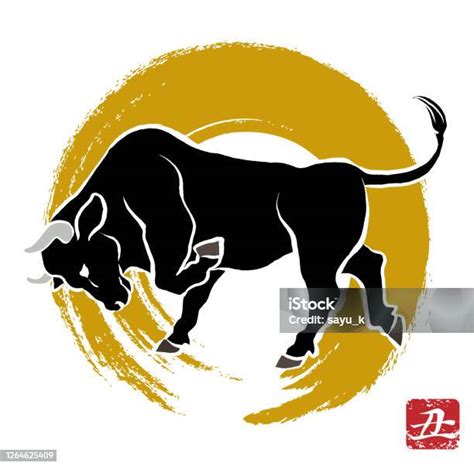 공격적인 검은 황소 소의 해 중국 조디악 사인 클립 아트 황소에 대한 스톡 벡터 아트 및 기타 이미지 황소 벡터 소띠