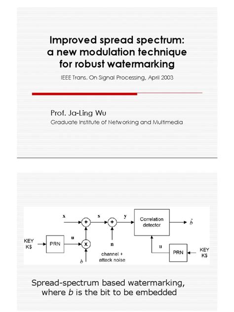 Pdf Improved Spread Spectrum A New Modulation Technique For Robust Watermarking Dokumen Tips
