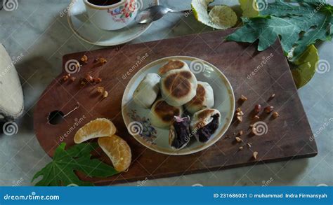 Bakpia With Mess Background Stock Image Image Of Flower Snack 231686021
