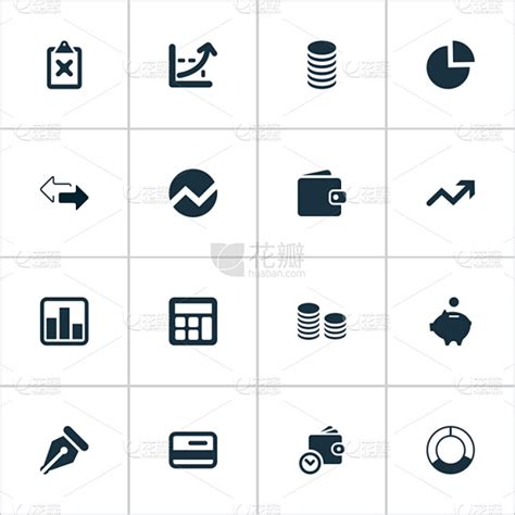 金融 极简构图 计算机图标 商务 文档 铅笔 税 布置 收集
