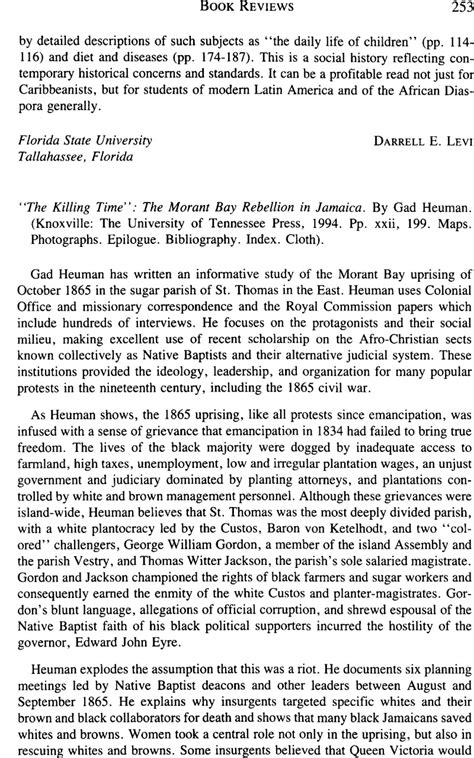 The Killing Time The Morant Bay Rebellion In Jamaica By Gad Heuman
