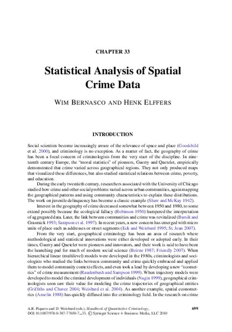 Pdf Statistical Analysis Of Spatial Crime Data