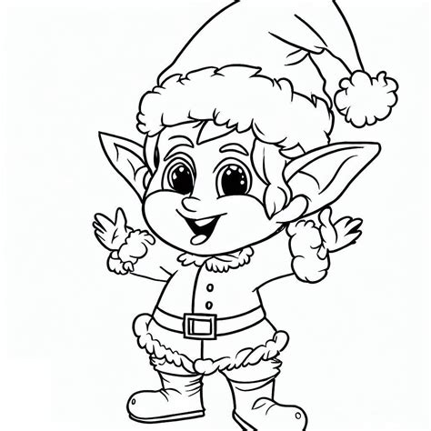 Coloriage Dessin De Lutin De Noël Télécharger Et Imprimer Gratuit Sur Coloriageenfantcom