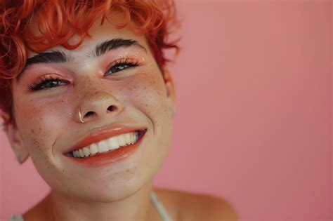 ai generated inclusive radiance non binary person beams in peach fuzz