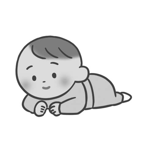 うつぶせで顔を上げている赤ちゃんのイラスト🎨【フリー素材】｜看護roo カンゴルー