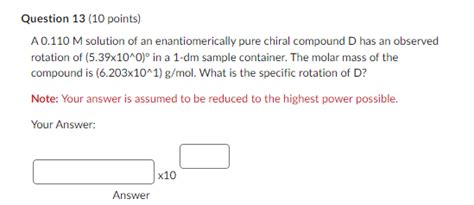 Solved Question Points A M Solution Of An Chegg Com