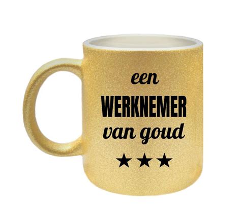 Mok Glitter Voor Een Werknemer Van Goud Bedankje
