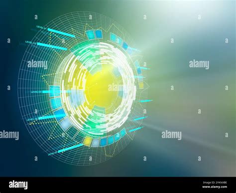 Circular Gui Panel With Countless Data Swivelling For Various Graphical
