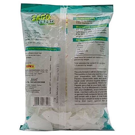 Buy Nilons Papad Sago 70 Gm Pouch Online At The Best Price Of Rs 25 Bigbasket