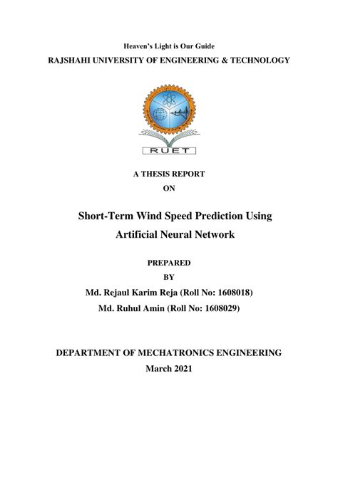 pdf short term wind speed prediction using artificial neural network