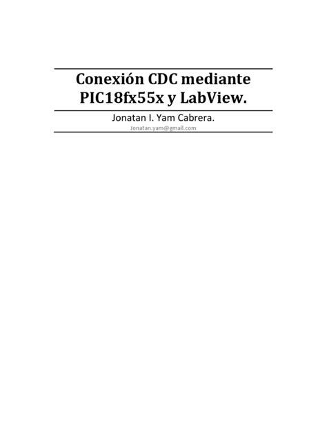 conexion cdc pic labview pdf microcontrolador usb